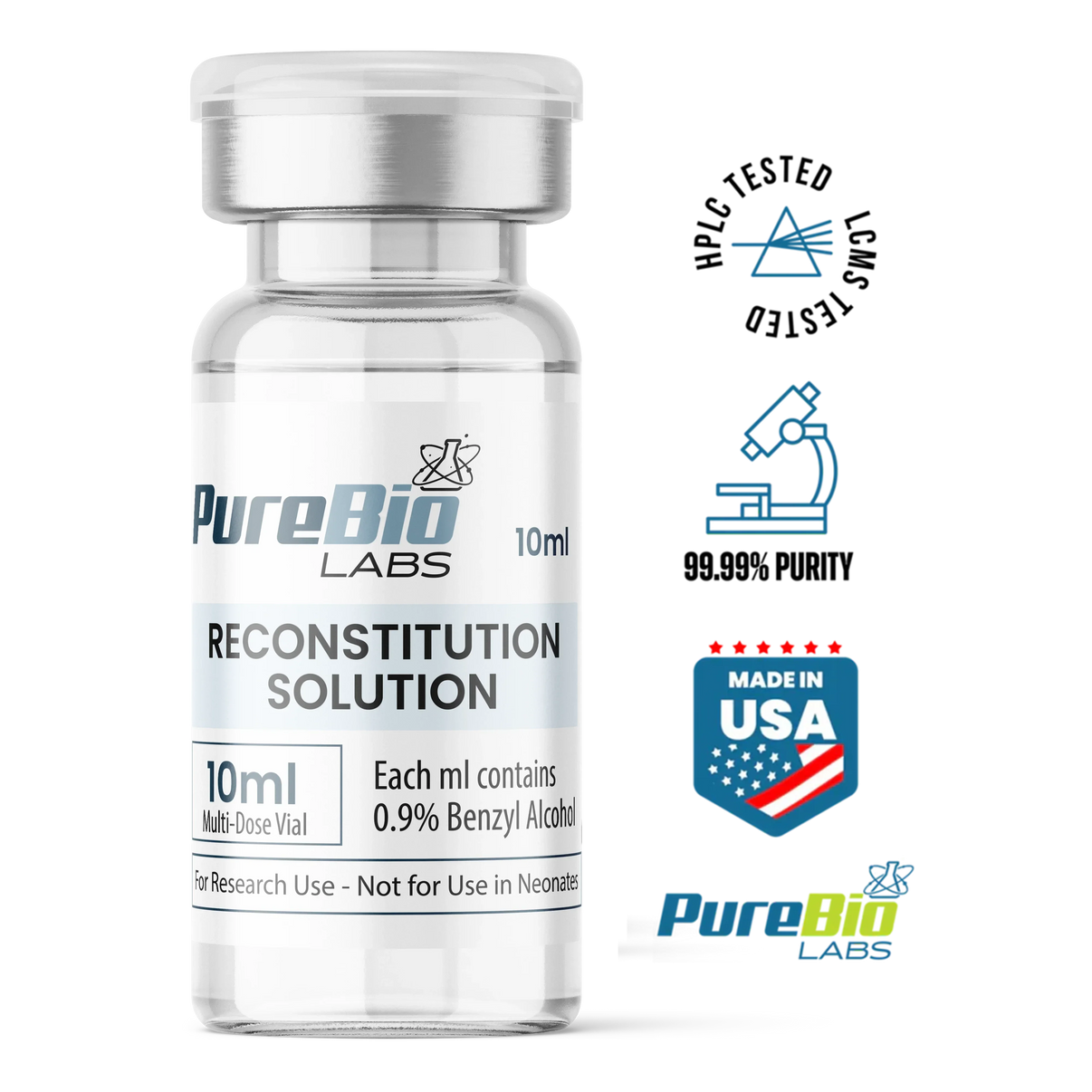 Bacteriostatic Water 10ML | Sterile Reconstitution Solution | Pure Bio Labs